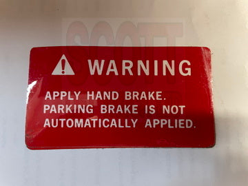 118029 [LINDE] BRAKE WARNING DECAL * OEM – Scott Lift Truck Ltd.