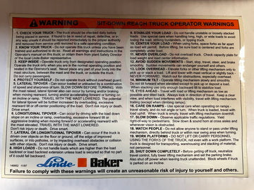 149952 [LINDE] OPERATOR SIT WARNING DECAL * OEM – Scott Lift Truck Ltd.
